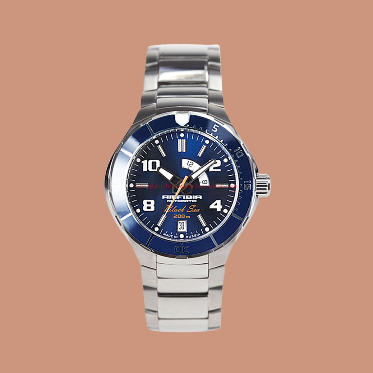 Vostok AMFIBIA Black Sea 440795 with Auto-Self Winding, Mineral Glass