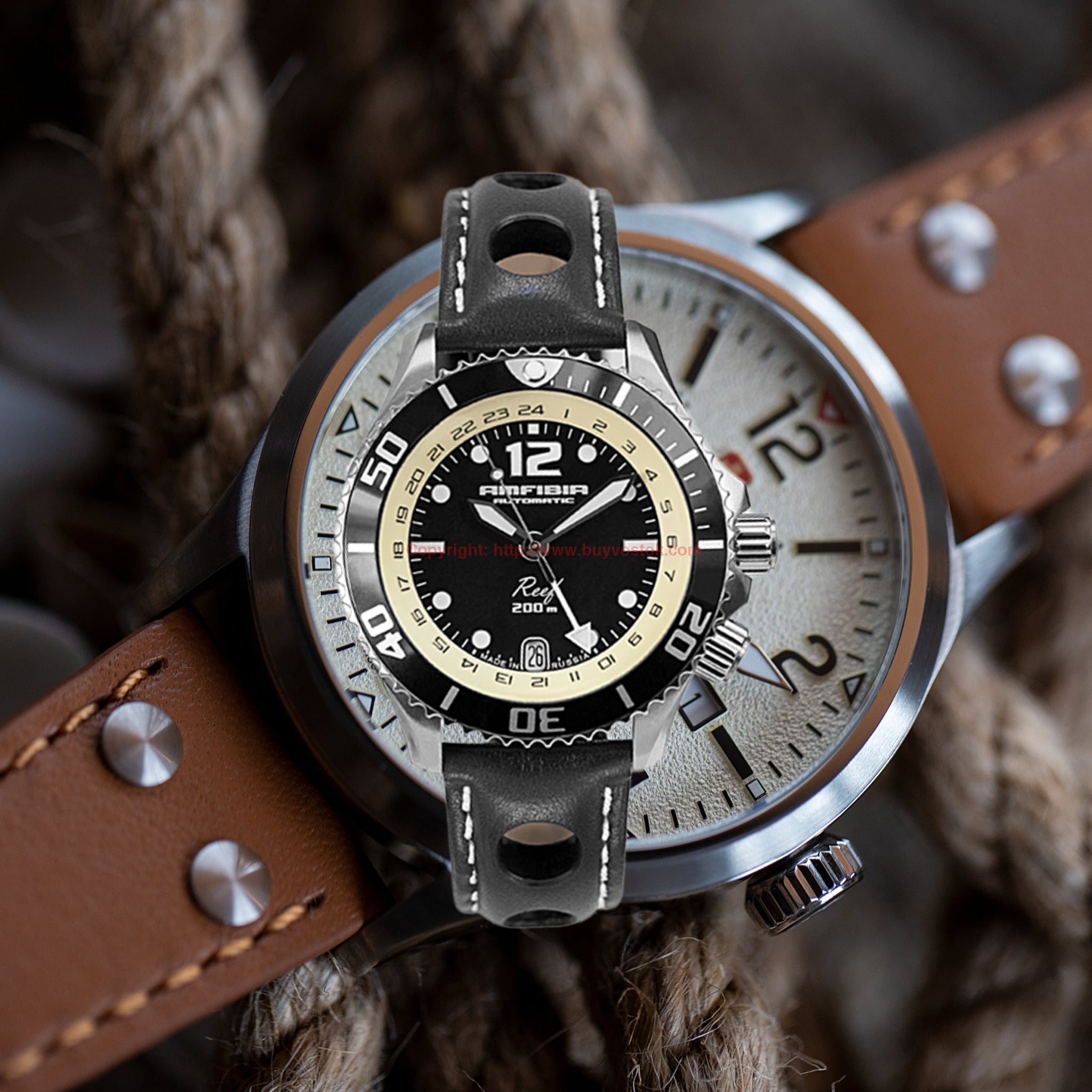 Vostok AMFIBIA Reef 080480 with Auto-Self Winding, Mineral Glass