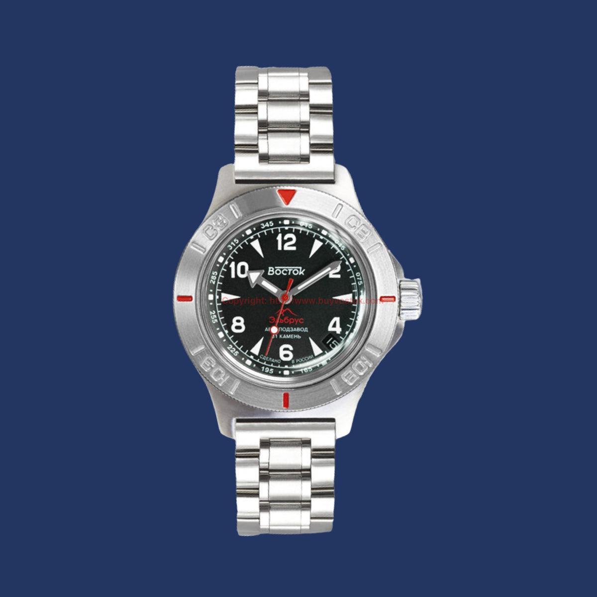 Vostok Amphibian Classic 74092B Mount Elbrus with Auto-Self Winding