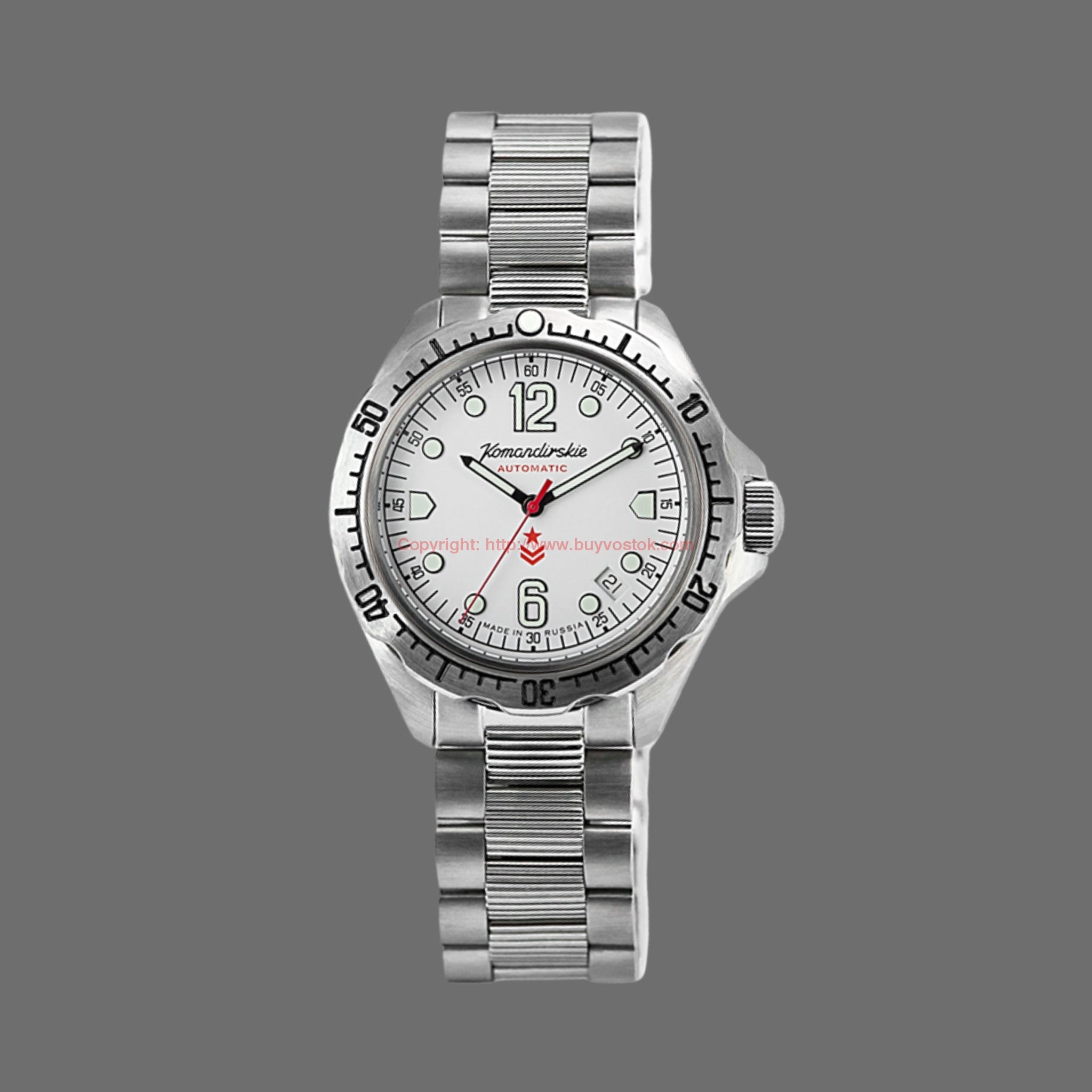 Vostok Komandirskie K-34 480768 with Auto-Self Winding, Mineral Glass,